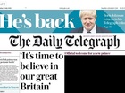 UK's Boris Johnson Returns as Telegraph Columnist — Naharnet